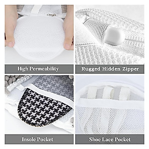 MEILANHUI 2Pcs Shoe Washing Machine Bag, 360° Wrap-Around Cleaning Laundry Shoe Bag for Washer and Dryer Reusable and Durable Zipper Shoe Washing Bag for All Shoe Types and Sizes (Grey)