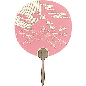 Shiomi Dan Fan, Made in Japan, 2106 Fan, Jugoya, Pink, Single-Sided Watermark, 9.8 x 14.6 inches (25 x 37 cm)