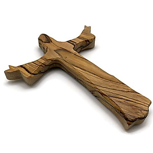 Small Wooden Cross for Wall Carved in the shape of the Crucifix Cross, Olive Wood Cross Jesus Christ Resurrection Cross Wall Décor, Holy Cross Wall Decor, Religious Easter Decorations for Home