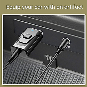 SHANFEILU USB BT 5.0 Adapter 4-in-1 Wireless Stereo Audio Transmitter Receiver Adapter with 3.5mm AUX for Car Aux PC TV Speaker Home Audio System