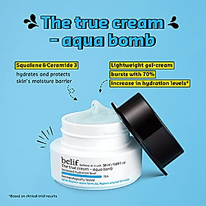 belif The True Cream Aqua Bomb | Rich yet Weightless Face Moisturizer for Combination to Oily Skin | Antioxidants, Lady Mantle & Oat Husk | Daily Hydrating Facial Cream Minimizes Pores