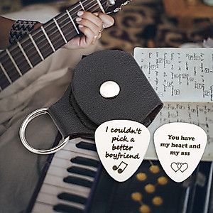 Stainless Steel Guitar Pick Jewelry Gift for Boyfriend, I Couldn't Pick A Better Boyfriend, Musician Guitar Player Pick Gift for Boyfriend, Birthday Anniversary Christmas Valentines Gift for Him