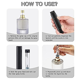 Lusiyi 5ML Refillable Perfume Atomizer Bottle for Travel, Portable Cologne Atomizer, Pocket Perfume Spray (Matte Black)