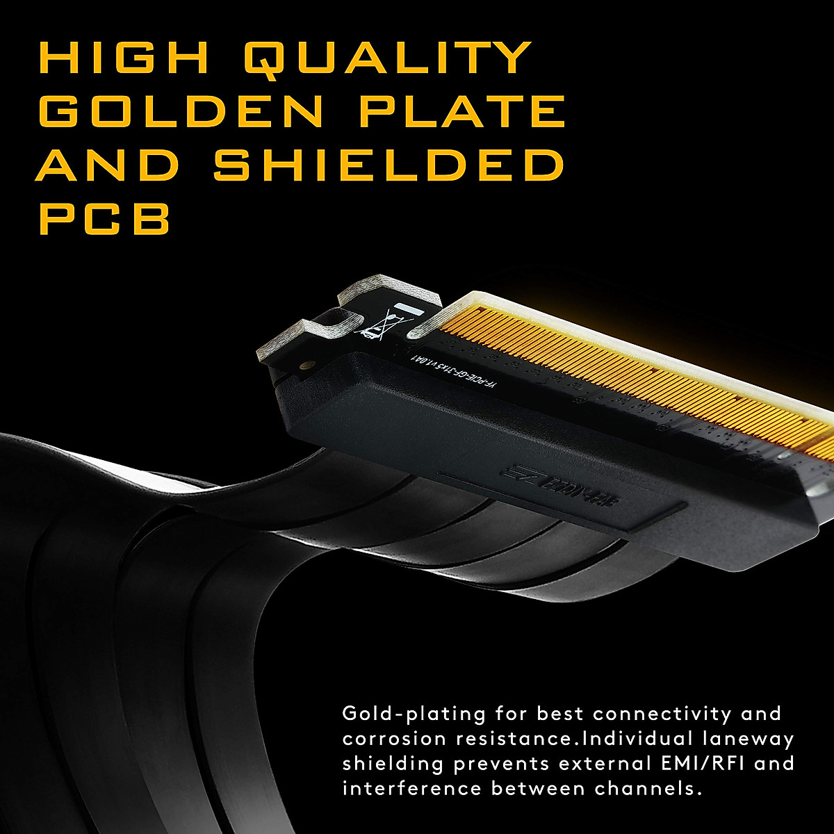 EZDIY-FAB [30cm] PCIE 3.0 16x Extreme High Speed Riser Cable PCI Express Port GPU Extension Card-Right Angle Connector