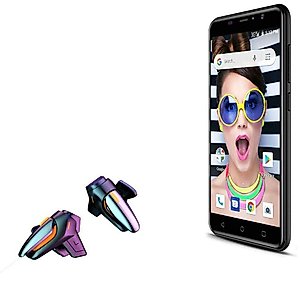 BoxWave Gaming Gear Compatible with Yezz Andy 5E5 (Gaming Gear by BoxWave) - Touchscreen QuickTrigger, Trigger Buttons Quick Gaming Mobile FPS for Yezz Andy 5E5 - Jet Black
