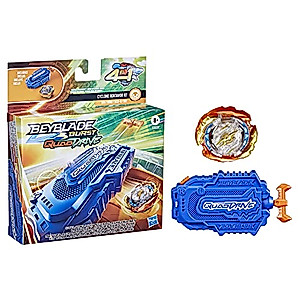 BEYBLADE Burst QuadDrive Cyclone Fury String Launcher Set - Battle Game Set with String Launcher and Right-Spin Battling Top Toy