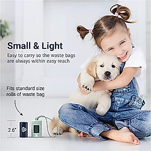 SVD.PET Dog Poop Bag Dispenser, Retractable Waste Bag Holder, Lightweight, Stretchy Strap Fits Any Dog Leash, Walking Accessory (Green Tea)