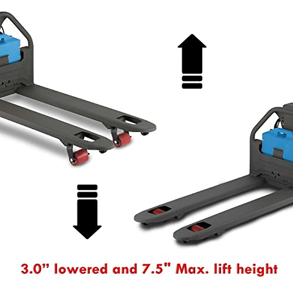Xilin Electric Powered Pallet Jack 3300lbs Capacity Lithium Battery Walkie Pallet Truck 48"x27" Fork Size Blue Style