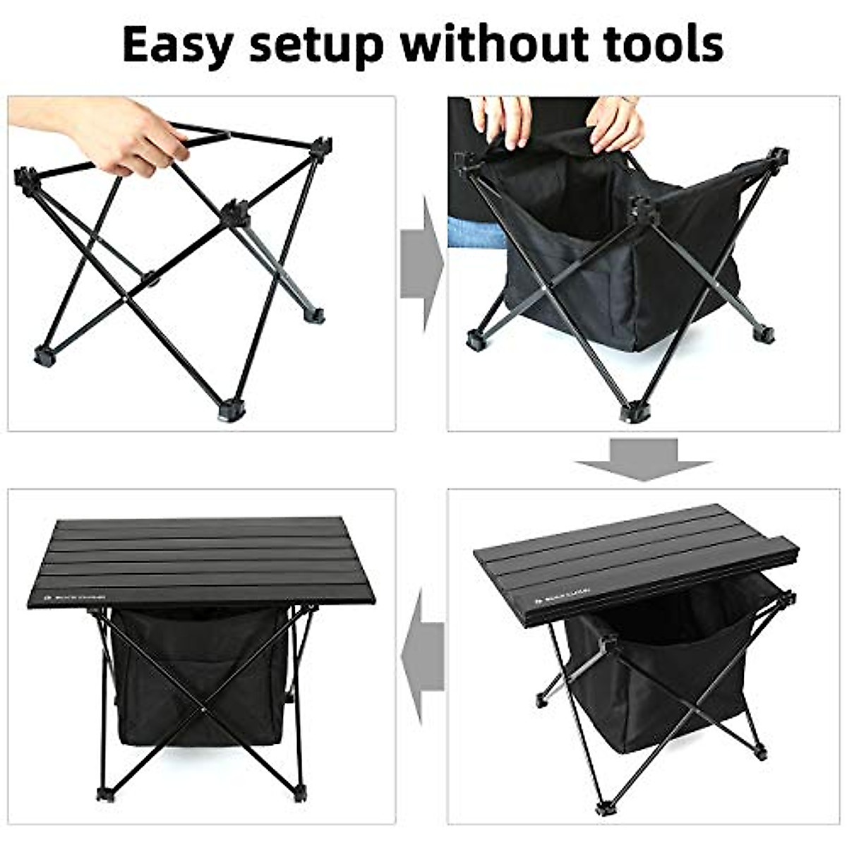 ROCK CLOUD Portable Camping Table Ultralight Aluminum Camp Table with Storage Bag Folding Beach Table for Camping Hiking Backpacking Outdoor Picnic, Size M