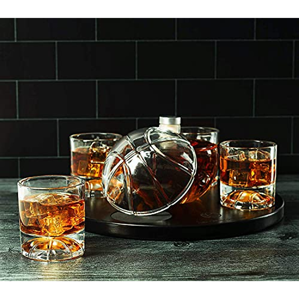 Basketball Decanter Set, Whiskey Scotch or Bourbon Decanter Perfect for Basketball Enthusiasts by The Wine Savant