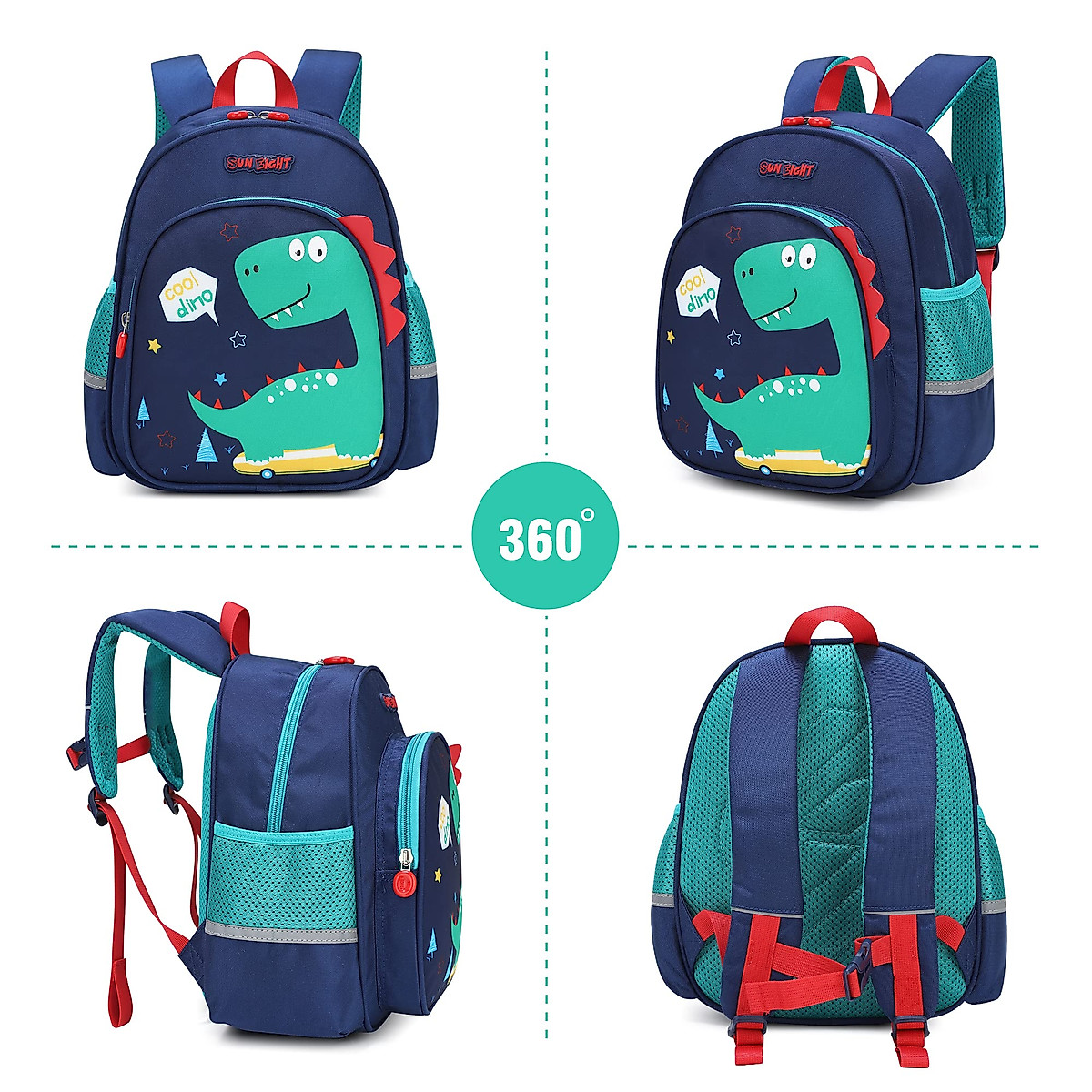 Reqinqin Cute Preschool Toddler Backpack for Girls Boys 3D Animal Cartoon Cat School Backpack Bag for Baby Girl Boy 1-5 Years Waterproof kids Bag Travel Girls for Kids Backpack（Cat