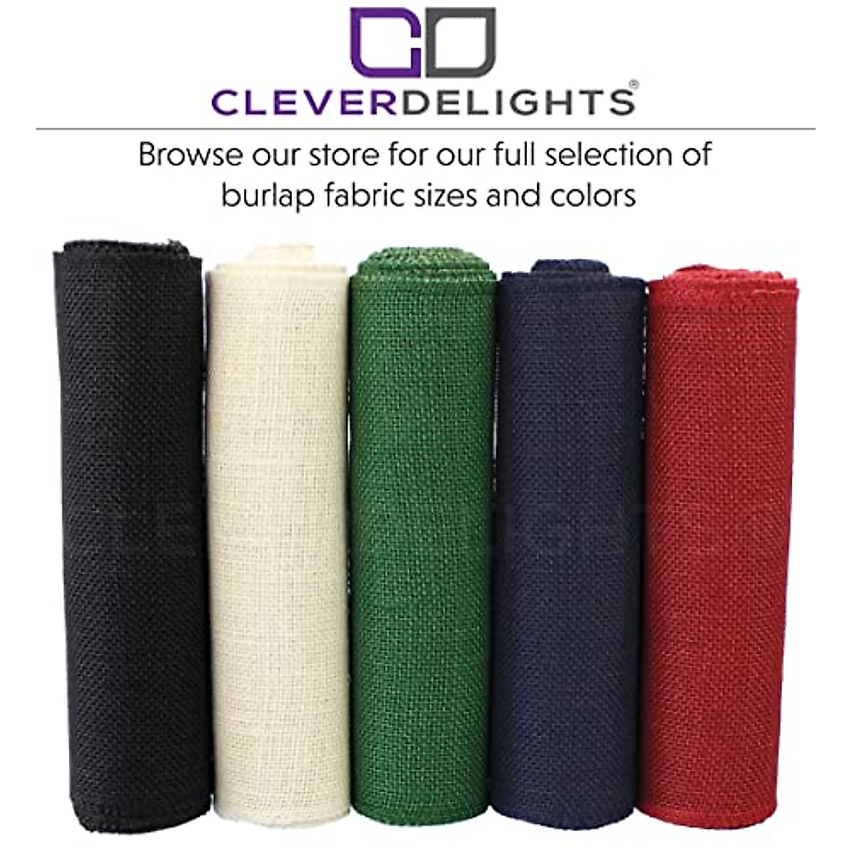 CleverDelights 9" Green Burlap Roll - Finished Edges - 5 Yards - Jute Burlap Fabric