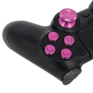 Jadebones Metal Replacement Repair Kits, Thumbsticks Thumb Grip Bullet and D-pad Buttons Compatible with PS4/PS4 Slim/PS4 Pro Controller (Pink)