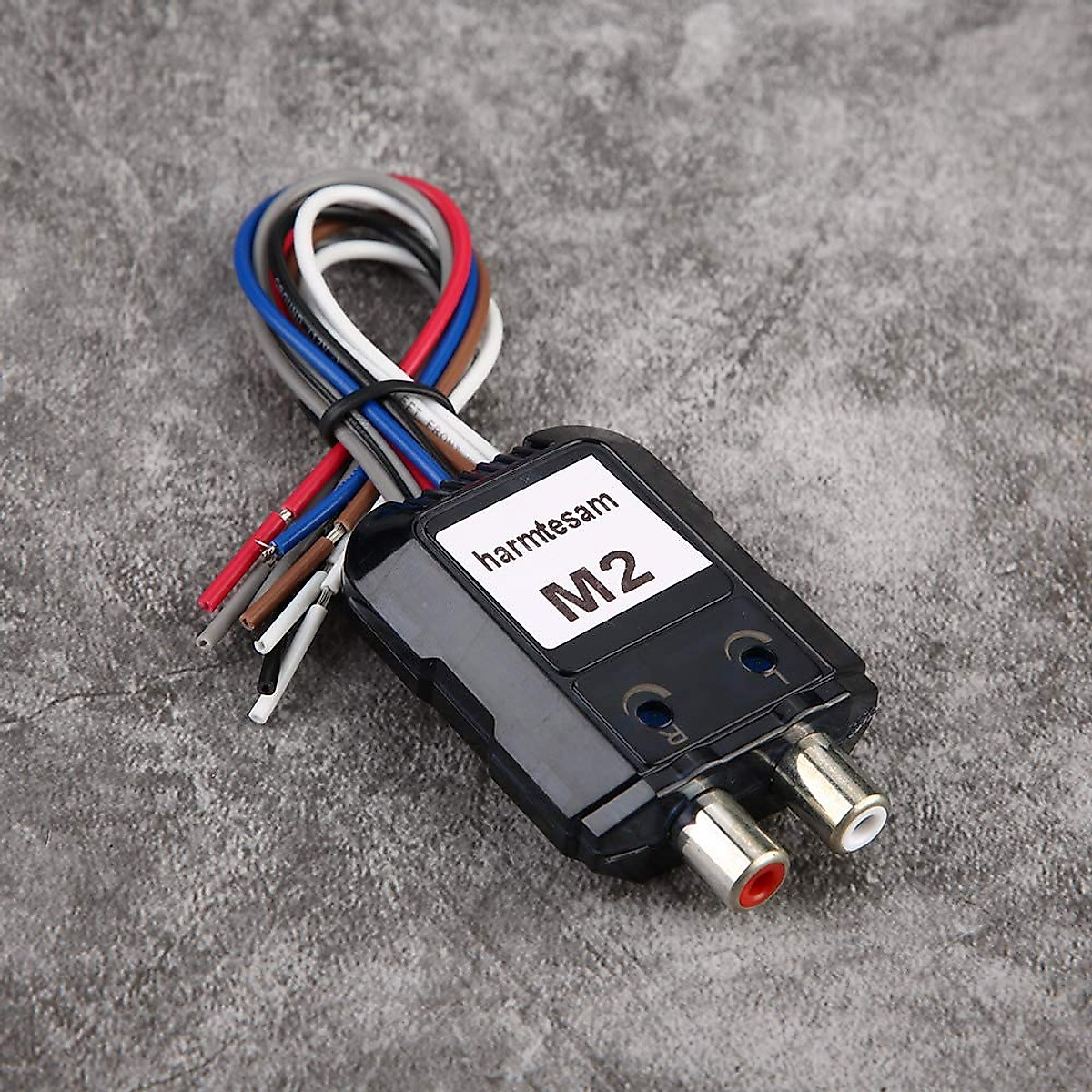 Suuonee Audio Converter, Car Stereo Subwoofer 2 Channel High to Low Audio Converter with Power Amplifier Control Wire, Black