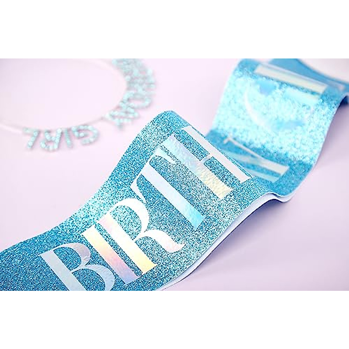 Birthday Girl Sash & Tiara Set, Blue Birthday Sash and Rhinestone Crown for Women, Happy Birthday Party Decorations Headband Birthday Gifts for Her, Happy Birthday Decor