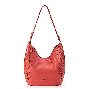 The Sak womens Sequoia Hobo Bag in Leather Soft Slouchy Silhouette Timeless Elevated Design Multifunctional Sustainably Mad, Cayenne Mandala Perf, One Size US