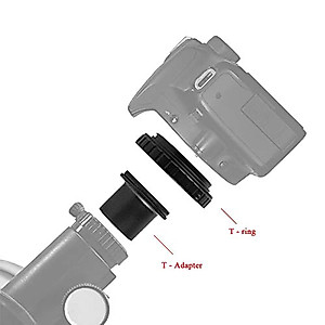 SVBONY T2 T Ring Adapter and T Adapter, 1.25 inches Metal Telescope Camera Adapter for Canon EOS Standard EF Lenses and Telescope Camera Astrophotography Accessories