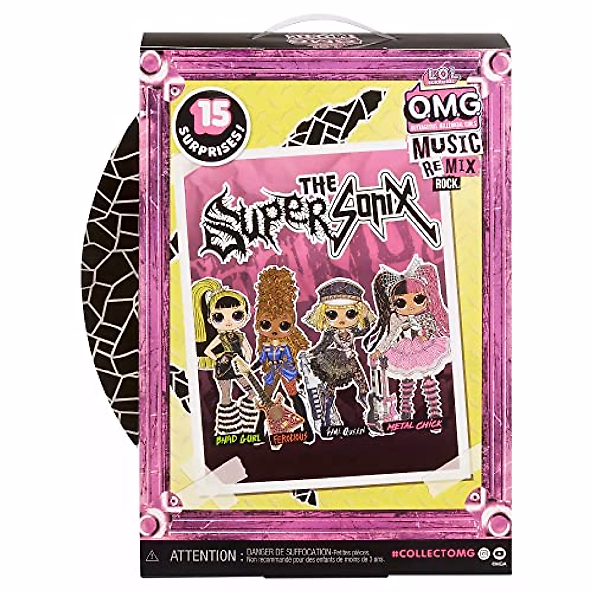 LOL Surprise OMG Remix Rock Fame Queen Fashion Doll with 15 Surprises Including Keytar, Outfit, Shoes, Stand, Lyric Magazine, and Record Player Playset - Kids Gift, Toys for Girls Boys Ages 4 5 6 7+