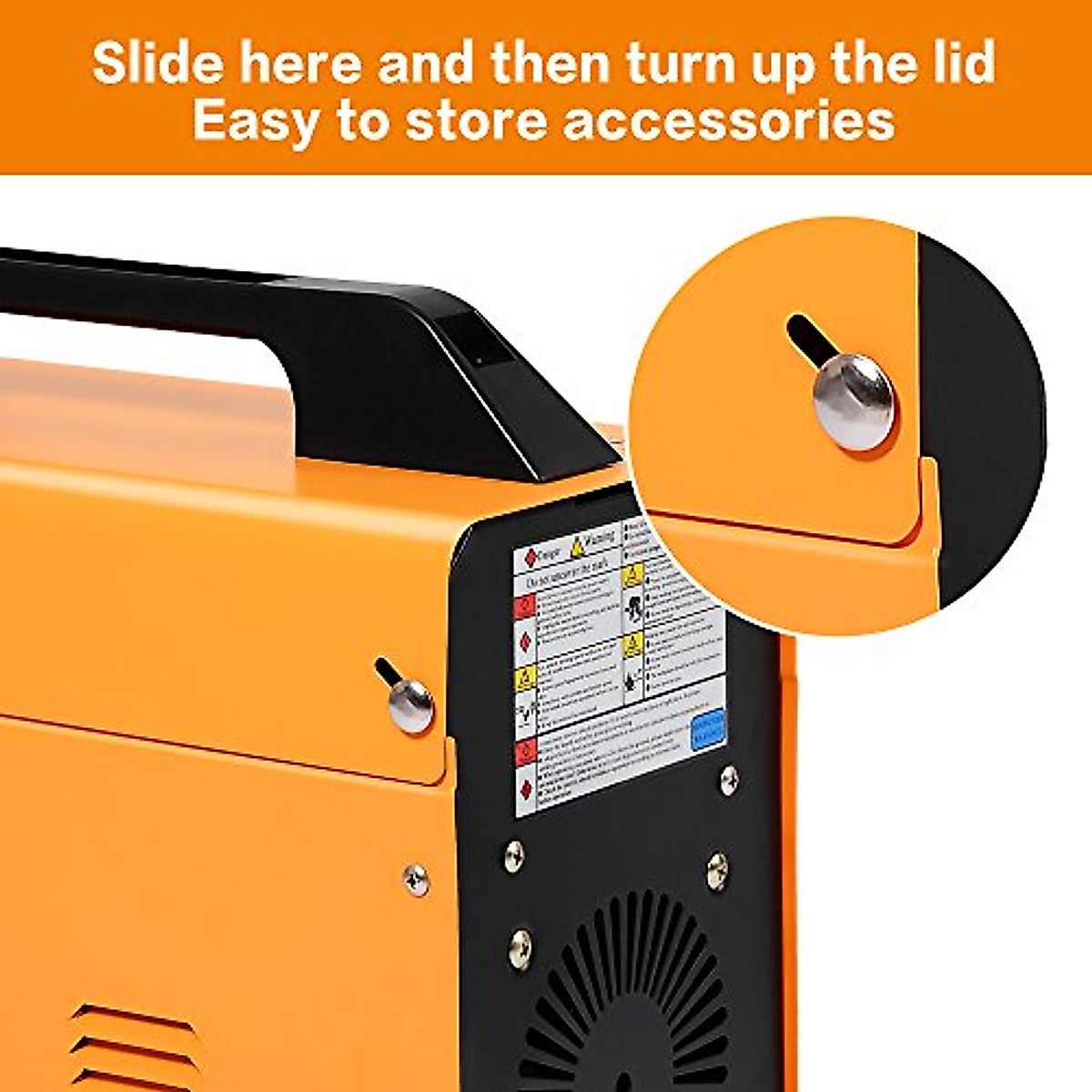 Goplus 110V MIG 130 Welder Flux Core Welding Machine, No Gas Welding Machine with Electrode Holder Face Shield (Orange)