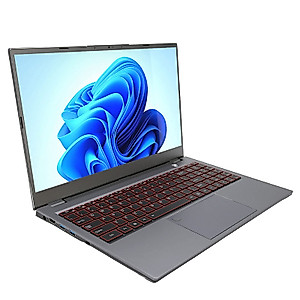 15.6 Inch Laptop, Numeric Keypad Fingerprint Reader FHD IPS Screen Notebook Computer 100‑240V for Office for Business (8+128G US Plug)