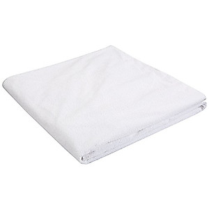 Amazon Basics Hypoallergenic Waterproof Fitted Mattress Protector Cover, King, White, 18 inch