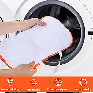 Bra Wash Bags for Laundry, Large Lingerie Underwear Brassiere Bag Set for Washing Machine With Zipper for Women Laundry Storage Washing Delicates (17"L x 9"W x 2"H)