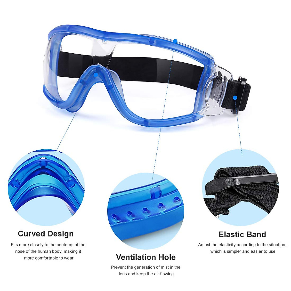 YIHAIXINGWEI Kids Safety Glasses Kids Goggles Childrens Windproof Eyes Protective UV Antifog Lab Gifts For Outdoor Sport. (1, blue)