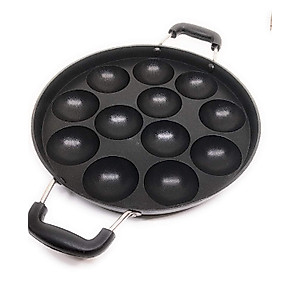 Non Stick Appam Patra Appam Maker 12 Pits Appam Maker With Lid Appam Patra Paniyaram Nonstick cookware Appam Pan