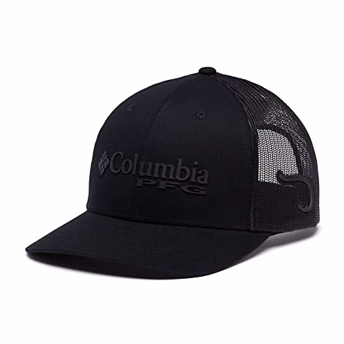 Columbia Unisex PFG Mesh Snap Back Ball Cap, Black, Hook