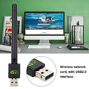 Heayzoki USB WiFi Adapter, 150Mbps Wireless Network Adapter with 2DBI Antenna, WiFi USB Computer Network Card USB Network Adapters for PC Laptop