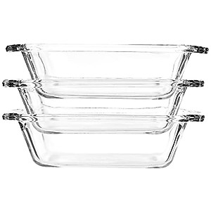 Anchor Hocking 1.5-Quart Oven Basics Loaf Dish, Set of 3, Clear