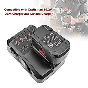 6.0Ah 19.2V Compatible with Craftsman 19.2 Volt Battery Lithium Diehard C3 130279005 1323903 130211004 11375 11376 11045 315.115410 315.11485 315.113753 315.pp2011 315.pp2020 Cordless Tools Batteries