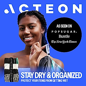 Acteon Wet Dry Travel Bag, Splash Water Resistant & Heavy Duty Zipper Reusable Bags, Small Pocket-Friendly Pouch for Cloth Baby Diaper, Dirty Laundry Clothes, Swimsuit, Toiletries, Beach, Pool & Gym