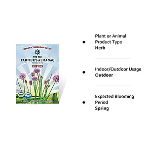 The Old Farmer's Almanac Heirloom Organic Chive Seeds - Approx 250 Seeds