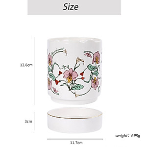 Dxcaicc Utensil Holder,Drainer Ceramic Cooking Utensil Holder,Ceramic Kitchen Utensil Holder for Countertop,Large Ceramic Stable Utensil Caddy,Cooking Utensils Holder for Kitchen