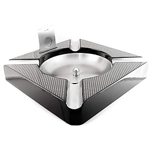 Mrs. Brog Cigar Ashtray with Built-In Cigar Cutter - Holds 4 Cigars - Removable Stainless Steel Bowl - Easy To Clean - Large Ashtray - Perfect Cigar Gift