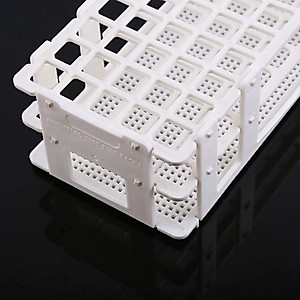 Plastic Test Tube Rack Detachable Holder Storage Stand, Holds 60, for 16mm Dia. Tubes White