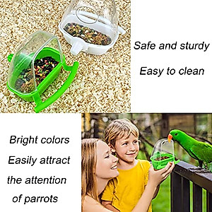 2Pcs Birds Water Dispenser, Bird Water Feeder for Cage, Parrot Feeder Hanging Bird Food Bowl, Bird Seed Food Container Cage Accessories for Parakeet Budgies Lovebirds