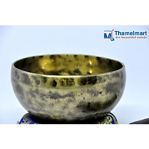 5-Inch Tibetan Handmade Singing Bowl Set ~ Palm Size, best beginner Sound Healer ~ Mallet and cushion included handmade Nepal