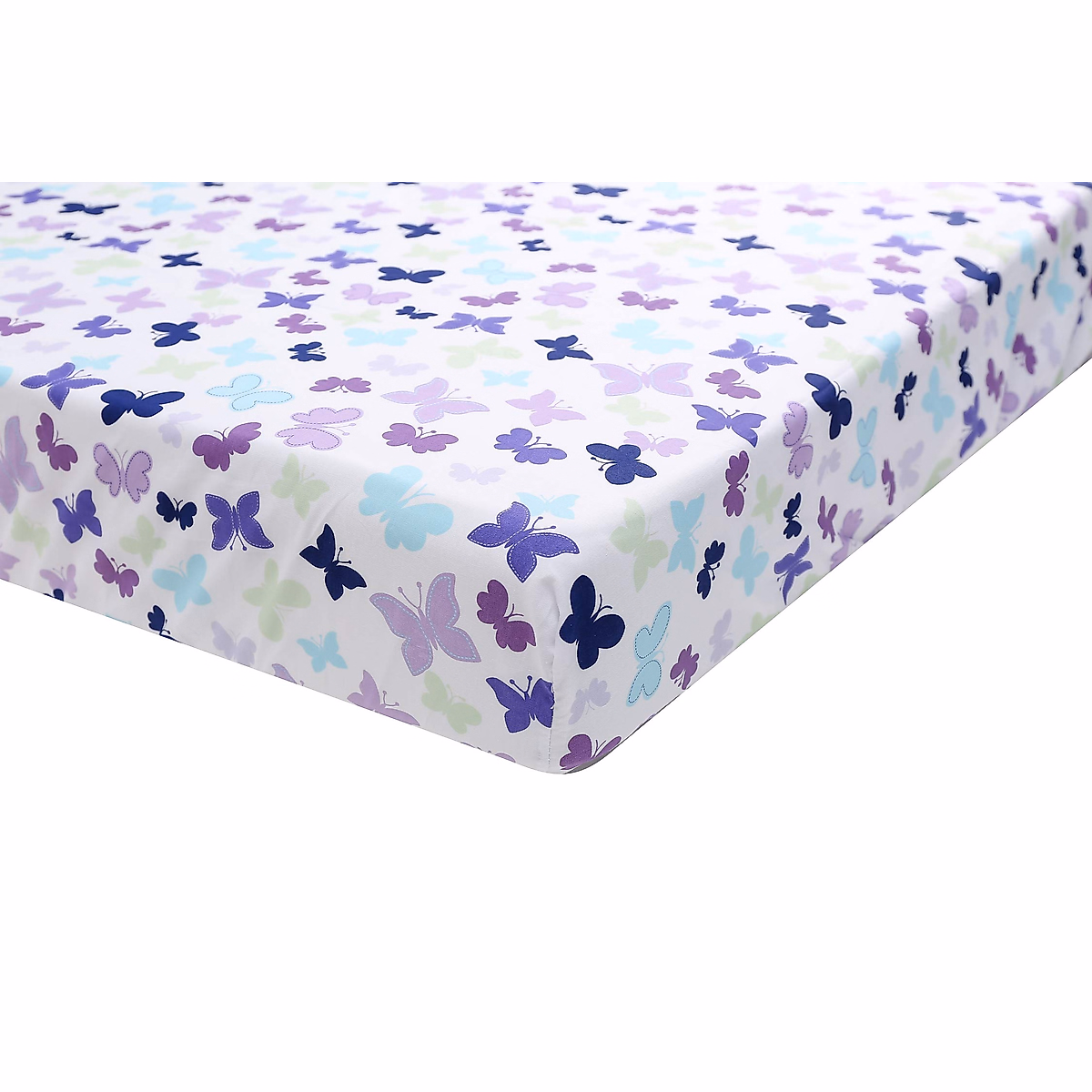 Embroidery Purple Butterfly Nursery Crib Sheet Baby Butterfly Themed Fitted Sheet Baby Gift Idea
