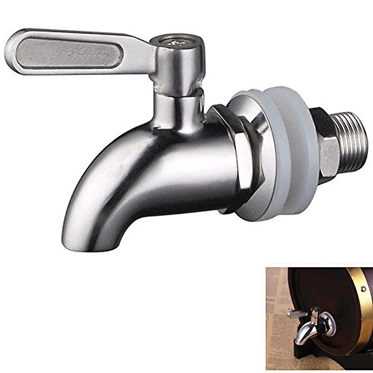 ProMaker Stainless Steel Beverage Dispenser Replacement Faucet Tap Spigot for Homebrew Barrel Fermenter Wine Beer Beverage Juice Dispenser Spigot (Beverage Dispenser)