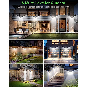 oditton Solar Wall Lights, Solar Security Lights, Outdoor Solar Lights, 200LED Solar Lights, 3 Modes, IP65 Waterproof for Yard, Stairs, Garage, Fence, Porch, 1 Pack