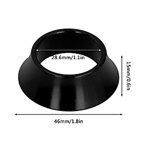 Dilwe 2Pcs 15mm Taper Washer CNC Aluminum Alloy Front Fork Tapered Spindle Spacer Round(Black) and Spare Parts