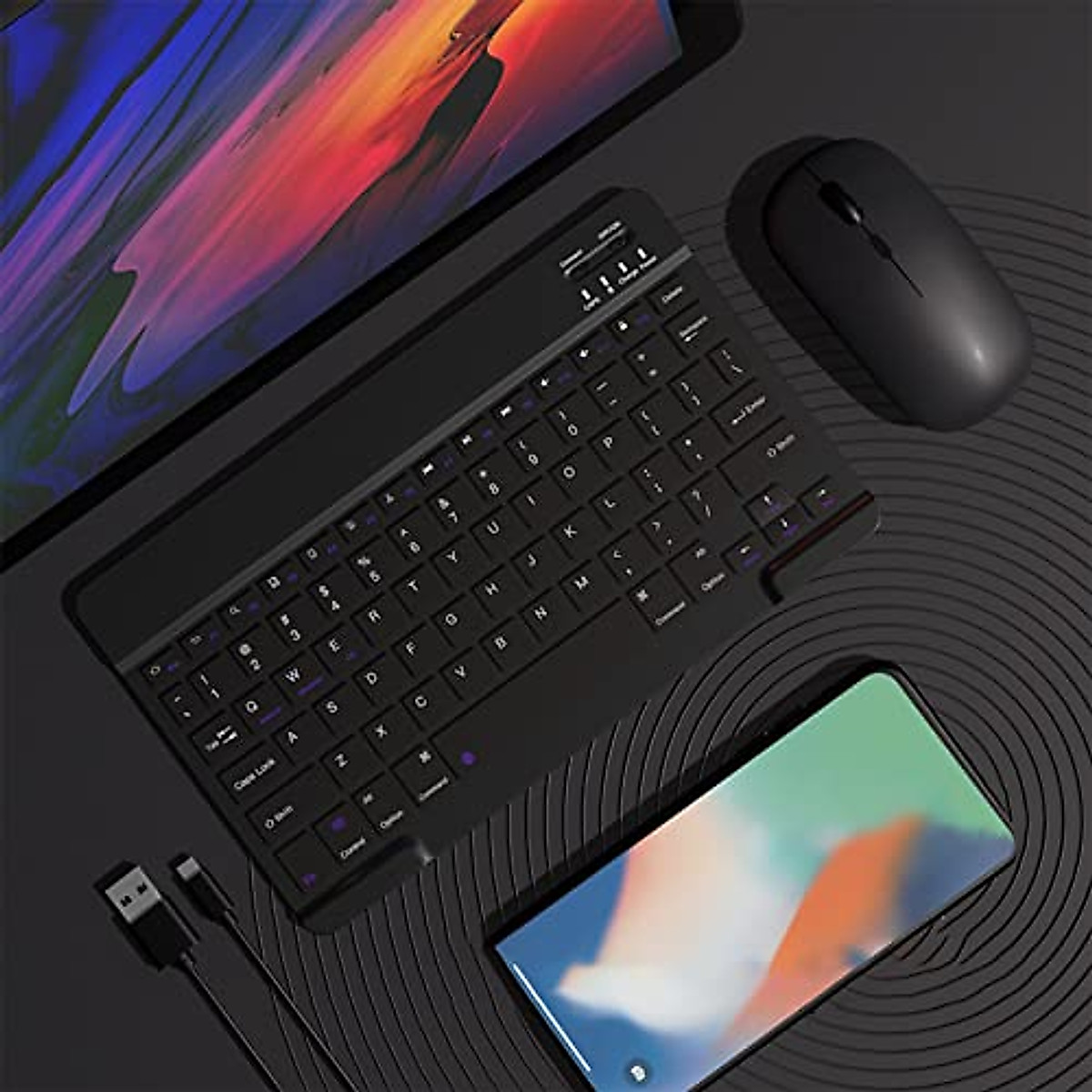 Bluetooth Keyboard & Mouse - Portable Mini BT WirelessBluetooth Keyboard & Mouse - Portable Mini BT Wireless Keyboard & Mouse - Super Thin & Ingenuity Design - for Android/iOS