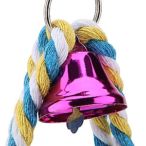 Bird Chew Toy, Colorful Mineral Stone Molar Toy with Bell Pet Birds Beak Grinding Swing for Macaw African Grey Amazon Cockatoo Budgie Parakeet Cockatiel Lovebird