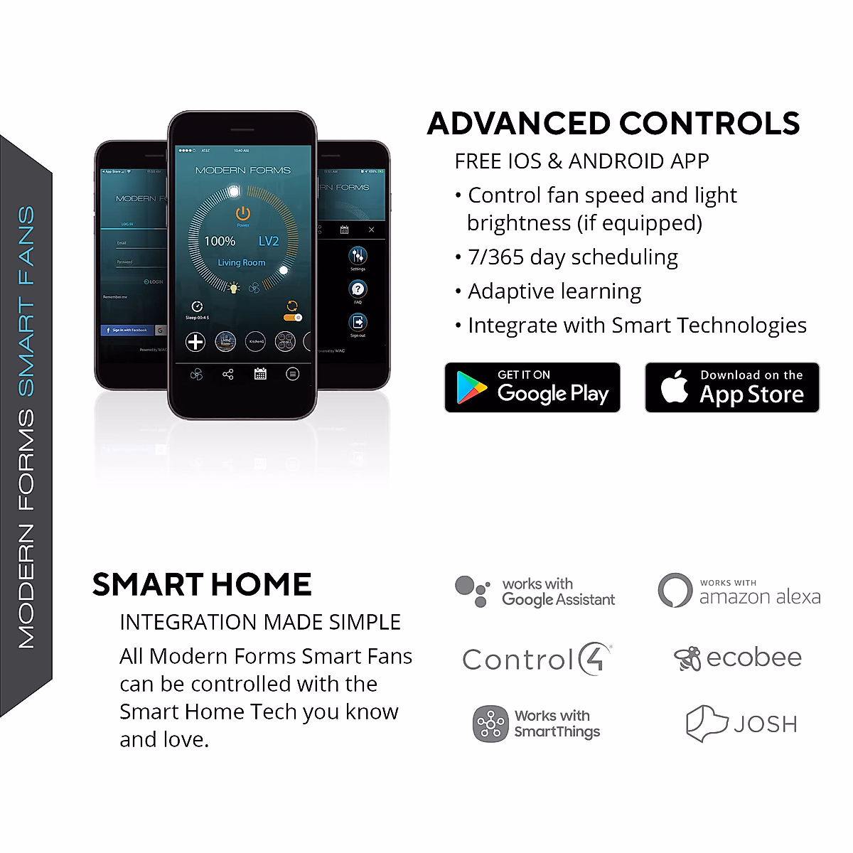 Corona Smart Indoor and Outdoor 3-Blade Flush Mount Ceiling Fan 52in Satin Brass White 3000K LED Light Kit and Remote Control works with Alexa, Google Assistant, Samsung Things, and iOS or Android App