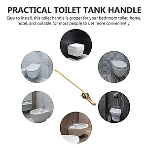Uonlytech Front Accessories Flush Handle for Toilet Tank Toilet Parts Toilet Tank Flush Handle Metal Pure Copper Rod Handle bar Wrench Component Replacement Toilet Handle Universal