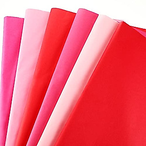 600 Pcs Red Hot Pink Tissue Paper Mother's Day Bridal Shower Tissue Paper for Gift Bags Decorative Wrapping Paper Pastel for Valentine's Day, Arts Crafts, DIY, Birthdays, Weddings 20 Inch