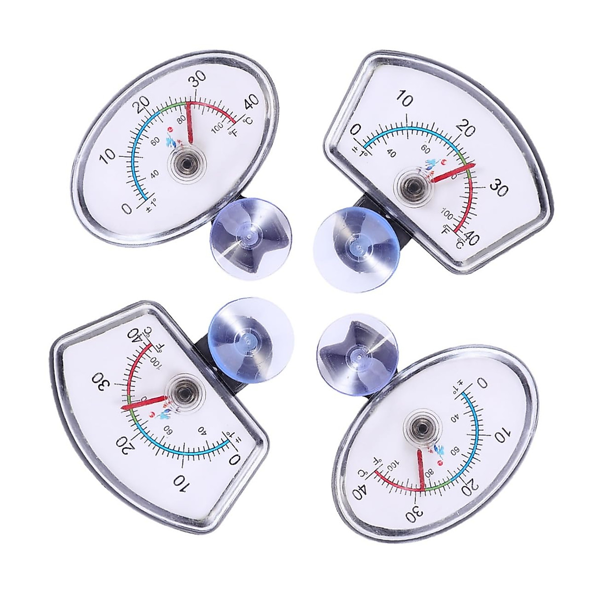 BESPORTBLE 4pcs Pointer Thermometer Aquarium Patch Thermometer Dial Thermometer Water Thermometer Fish Thermometer
