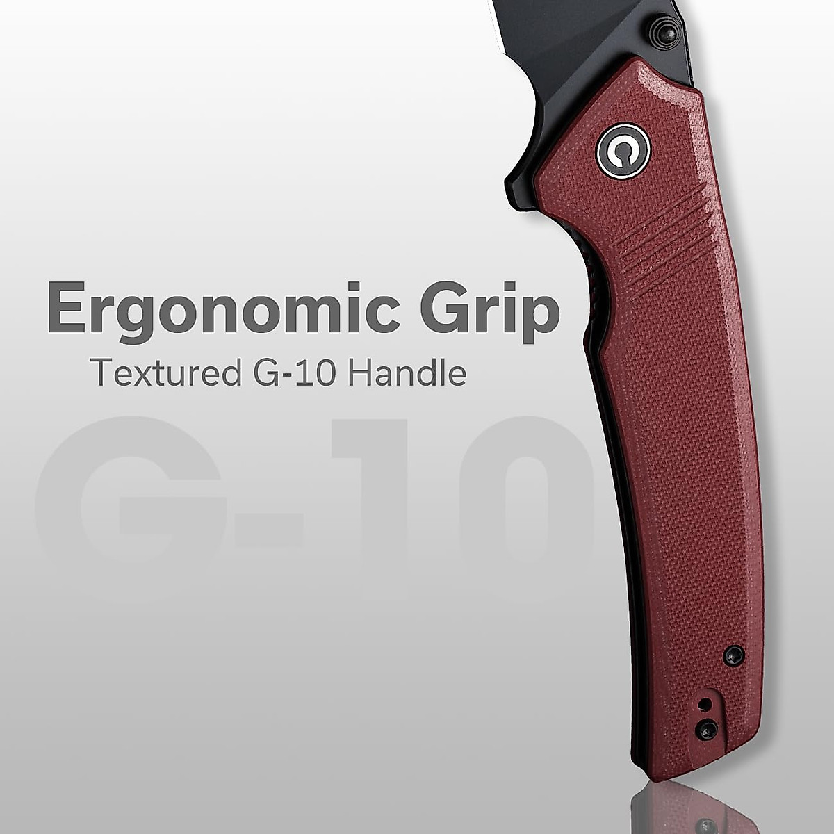 CIVIVI Tranquil Folding Pocket Knife for EDC, 3.7'' Swedish 14C28N Blade, Ergonomic Grip, Solid Liner Lock, Reversible Pocket Clip C23027-2（Burgundy）